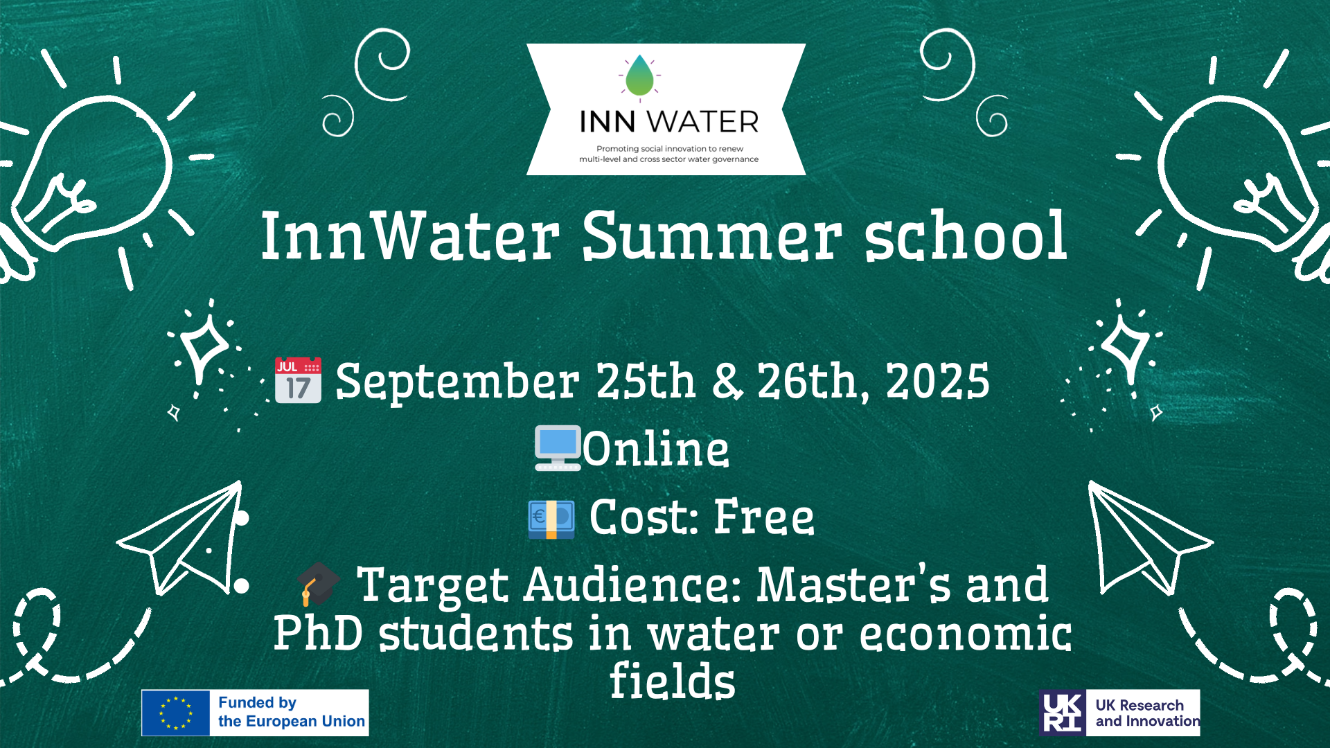 InnWater Summer School 2025 - Call for Participants | INNWATER